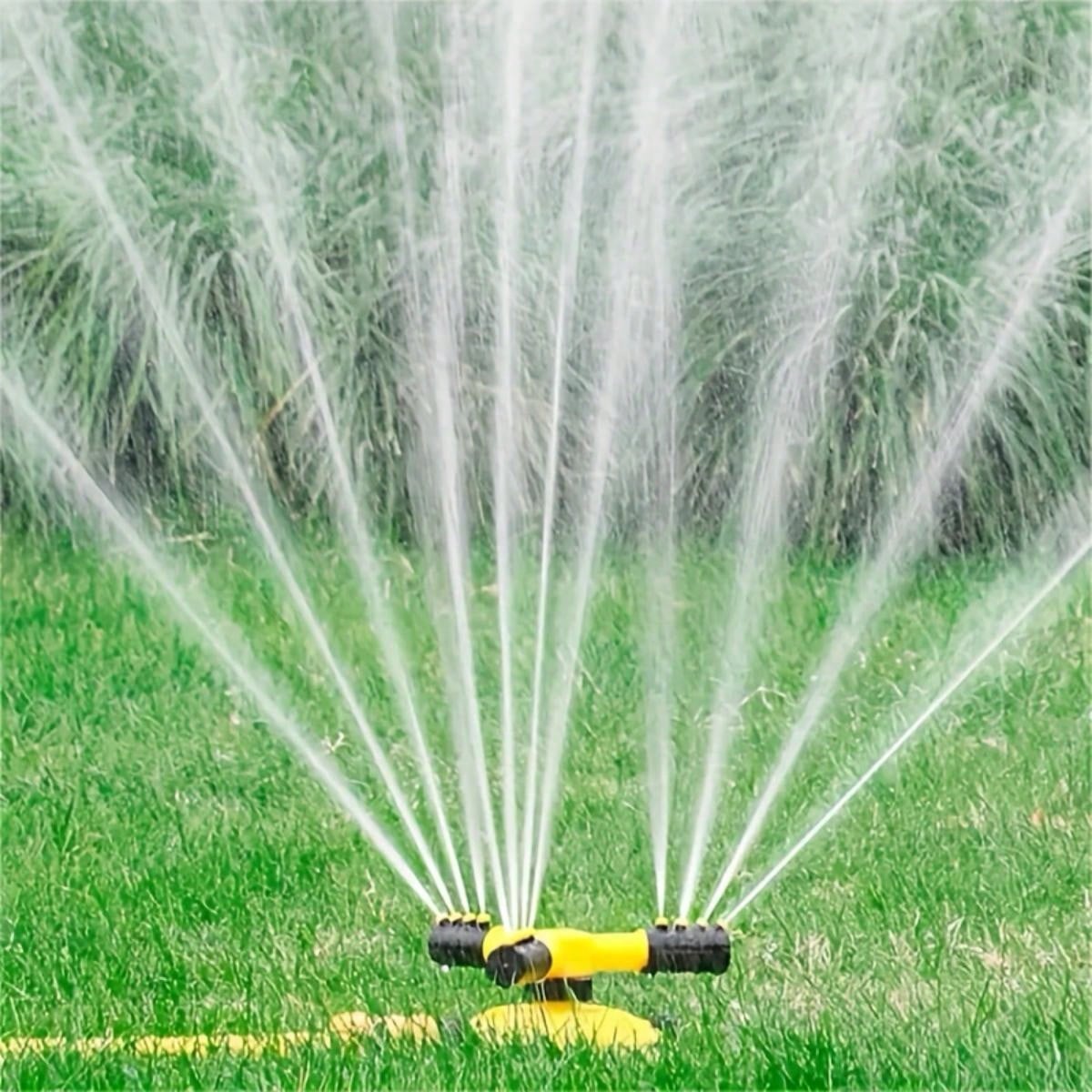 1pc Lawn Automatic Sprinkler 360° Rotating 3 Adjustable Rotating Arms ...