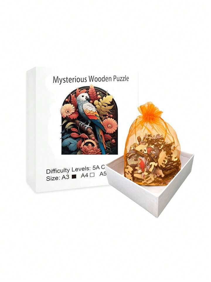 Bird Pattern Jigsaw Puzzle, Irregular Animal Shaped Wooden Puzzle ...