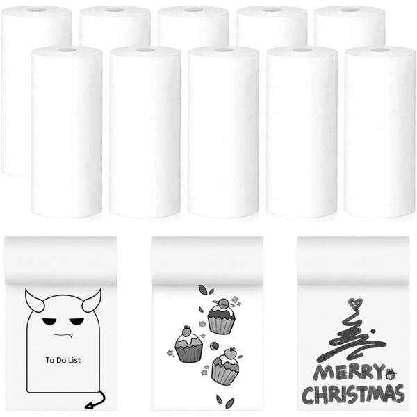 10 Rolls 2.2in X 19ft Colorful Thermal Printer Paper Rolls And Self ...