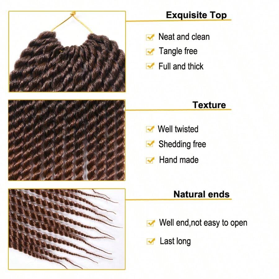 Crochet Braids 12Inch Havana Twist Braids 12Roots Thick Braided ...