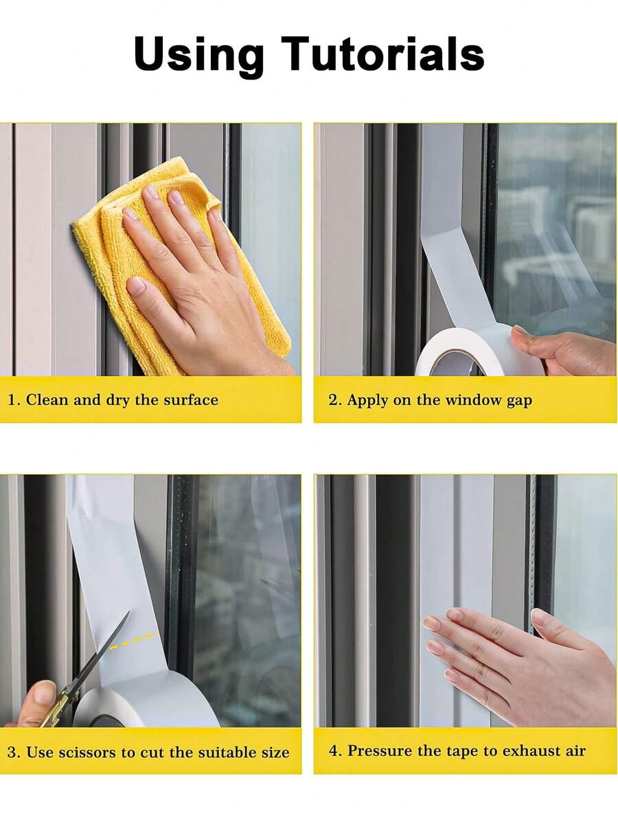 1 Roll Window Sealing Tape, Sliding Window Glass Door Frame Sealing ...