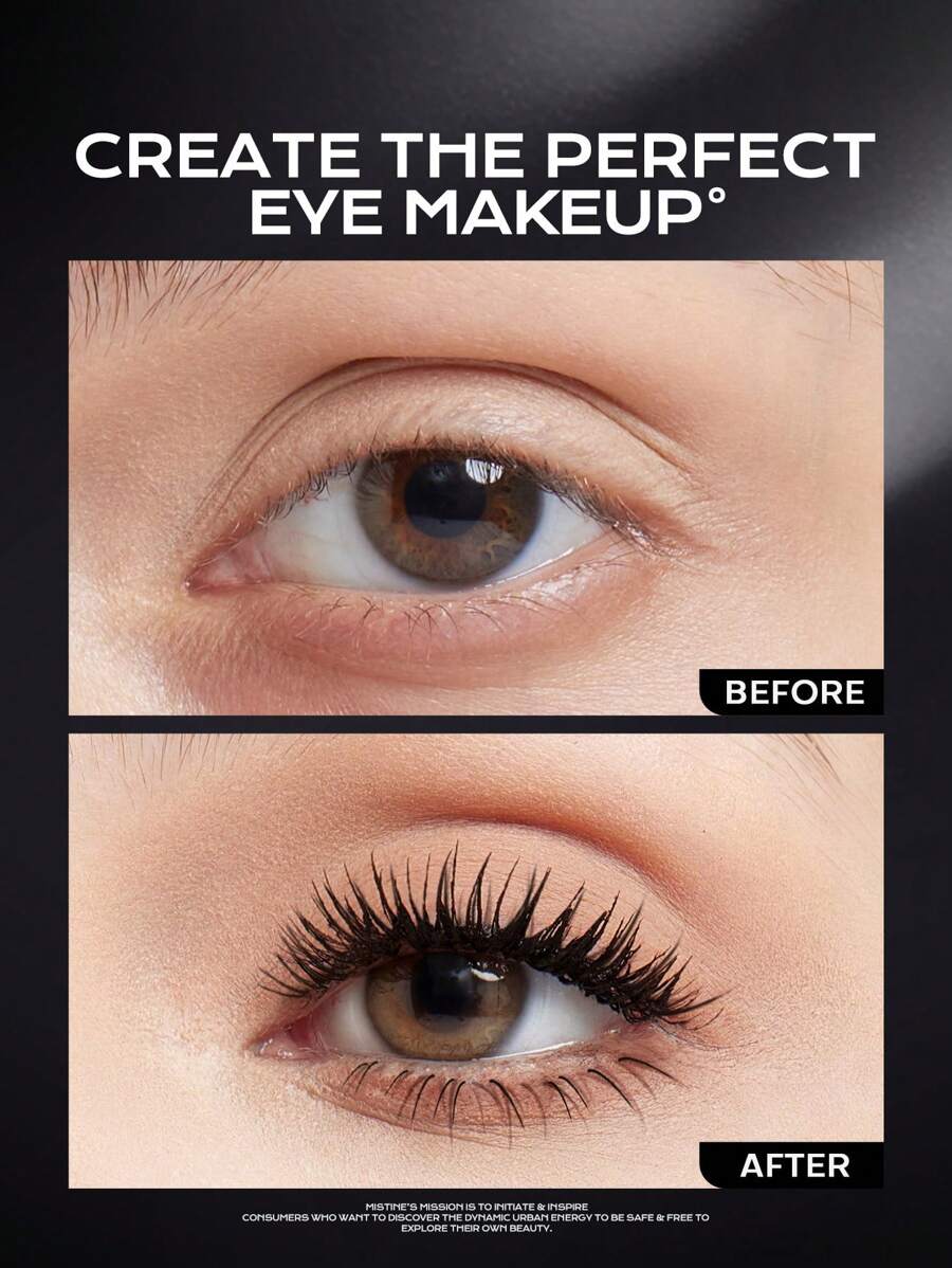 MISTINE Waterproof Mascara Black Volume And Length,24-Hour Curling ...
