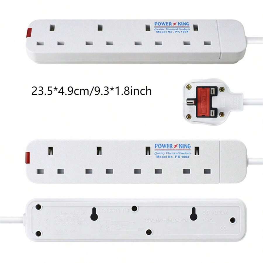 1pc British Standard Plug With 4 AC Electrical Sockets 220-240V 13A, 3m ...