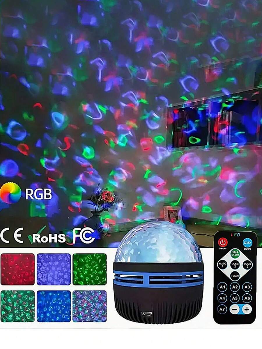 1pc Creative Water Ripple Star Effect Design Nightlight, Galaxy Waves ...