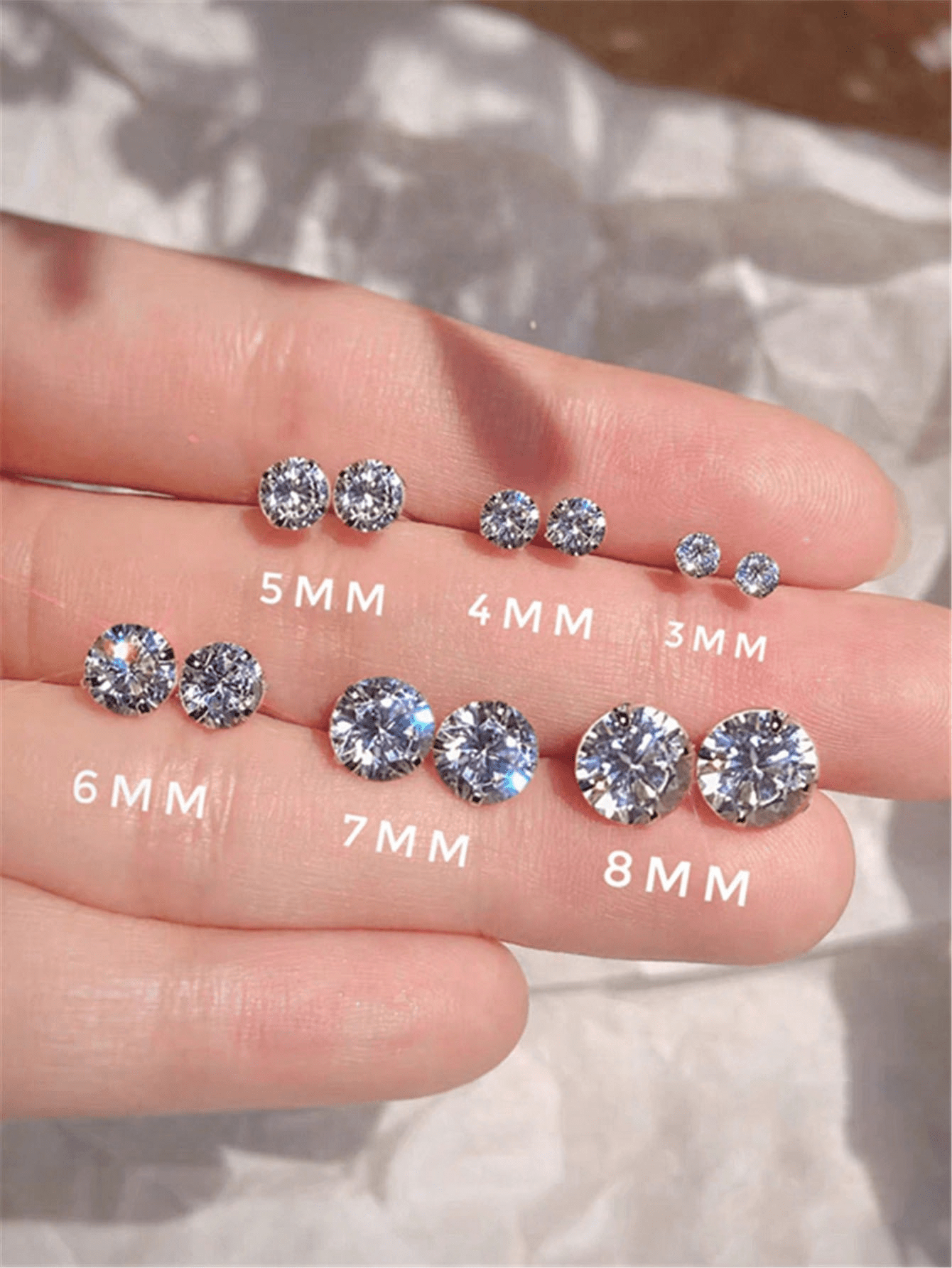 1 Pair Simple, Personalized, Romantic, Versatile, Basic, Super Sparkling S925 Sterling Silver ...