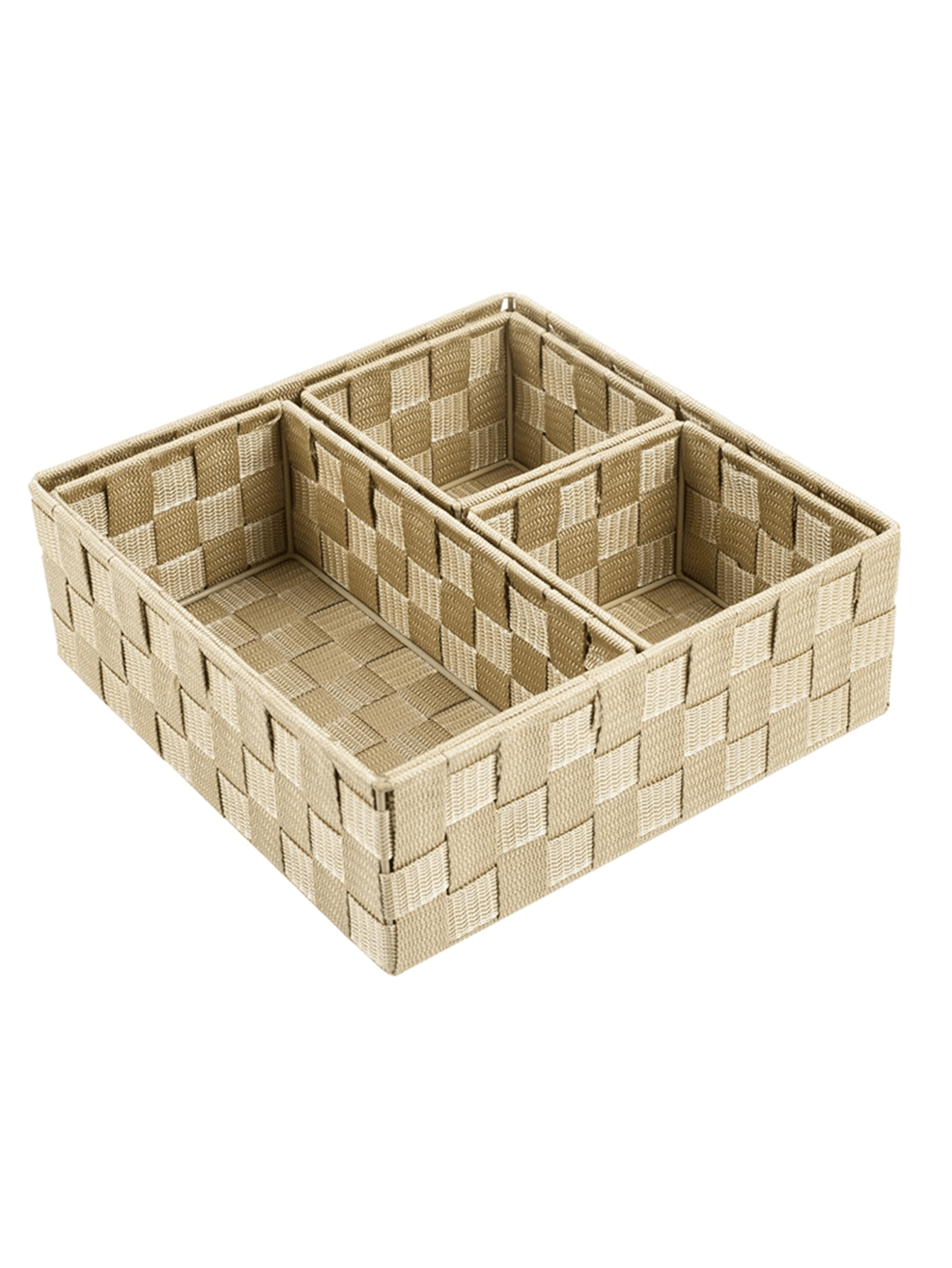 Woven Storage Baskets For Organizing, Small Khaki Baskets Cube Bin ...