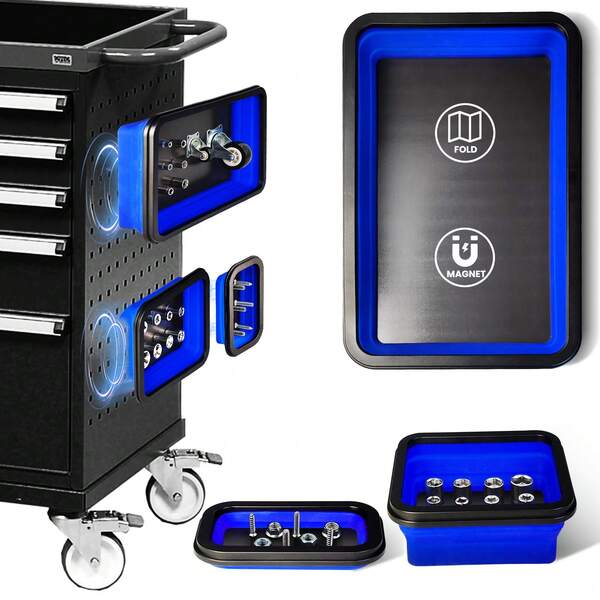 Magnetic Parts Tray, Foldable Magnetic Tray Set, Magnetic Toolbox Tray ...