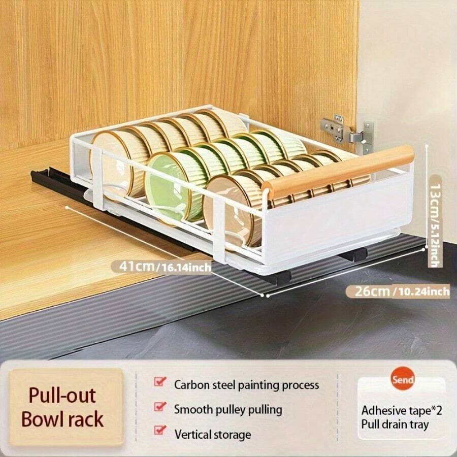 1pc Pull-Out Organizers, Cabinet Drawer Organizer, Under The Sink Pull ...