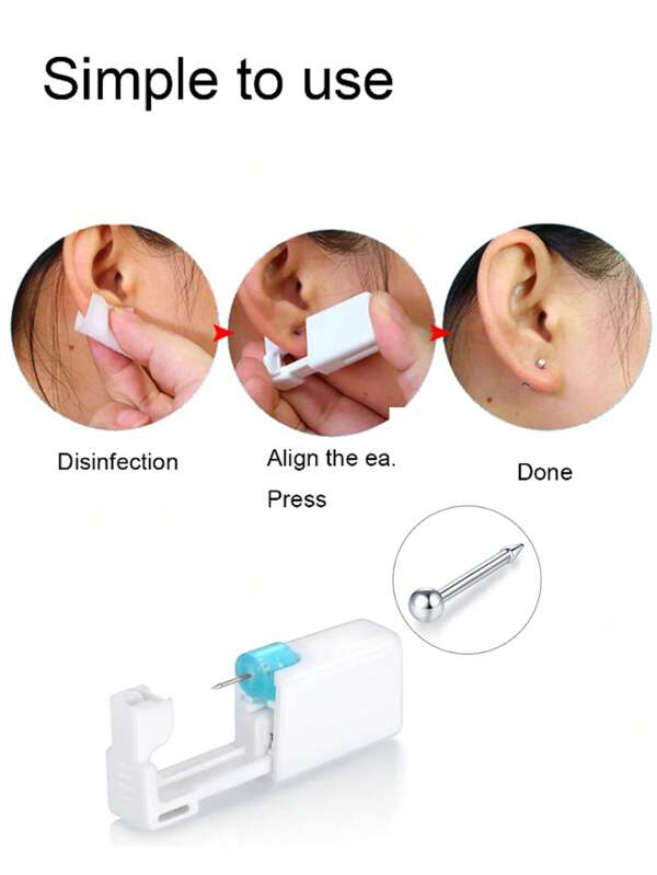2pcs/Set Disposable Ear Piercing Gun Kit, Ear And Nose Puncture Tool ...