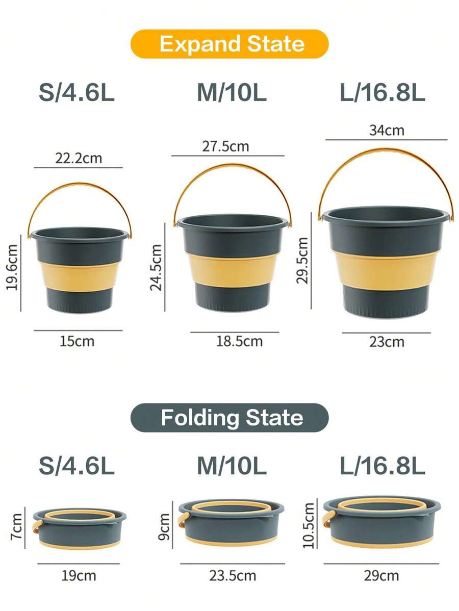 Foldable Outdoor Fishing Bucket Car Washing Bucket Portable Thickened ...