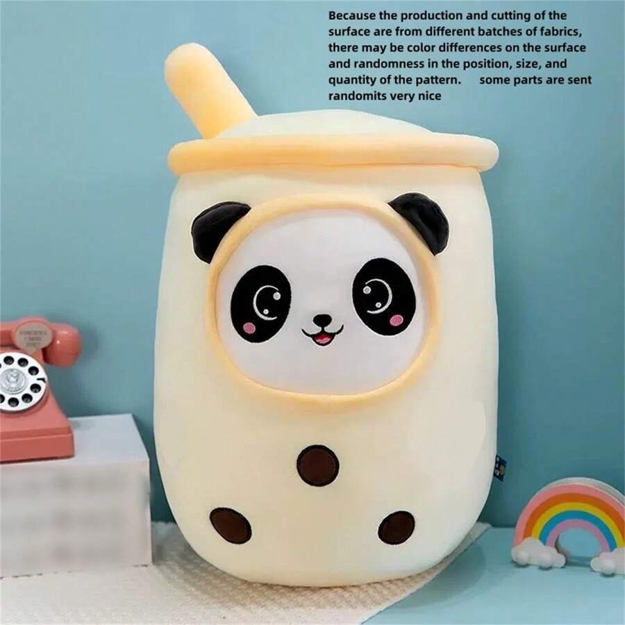 Panda Milk Tea Cup Shaped Plush Toy, Home Decoration And Collectible ...
