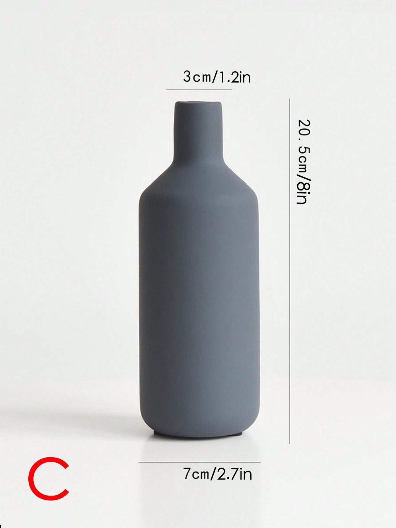 Modern And Simple Macaroon Gray Ceramic Flower Vase Set Of 3, Home ...