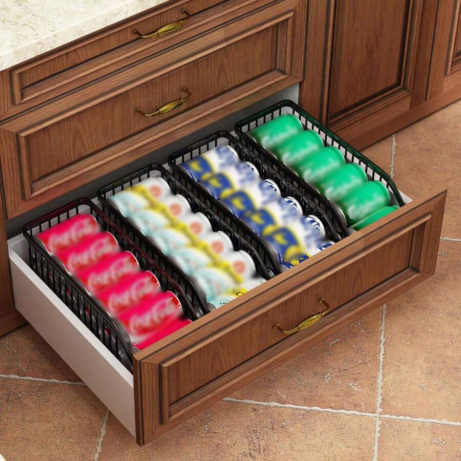 4 Pack Stackable Soda Can Organizer Dispenser, Soda Can Organizer For ...