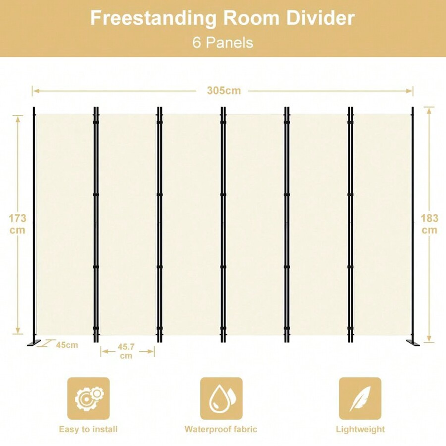 LUCKUP Room Divider, 6FT Tall Folding Privacy Screen Wall Dividers ...