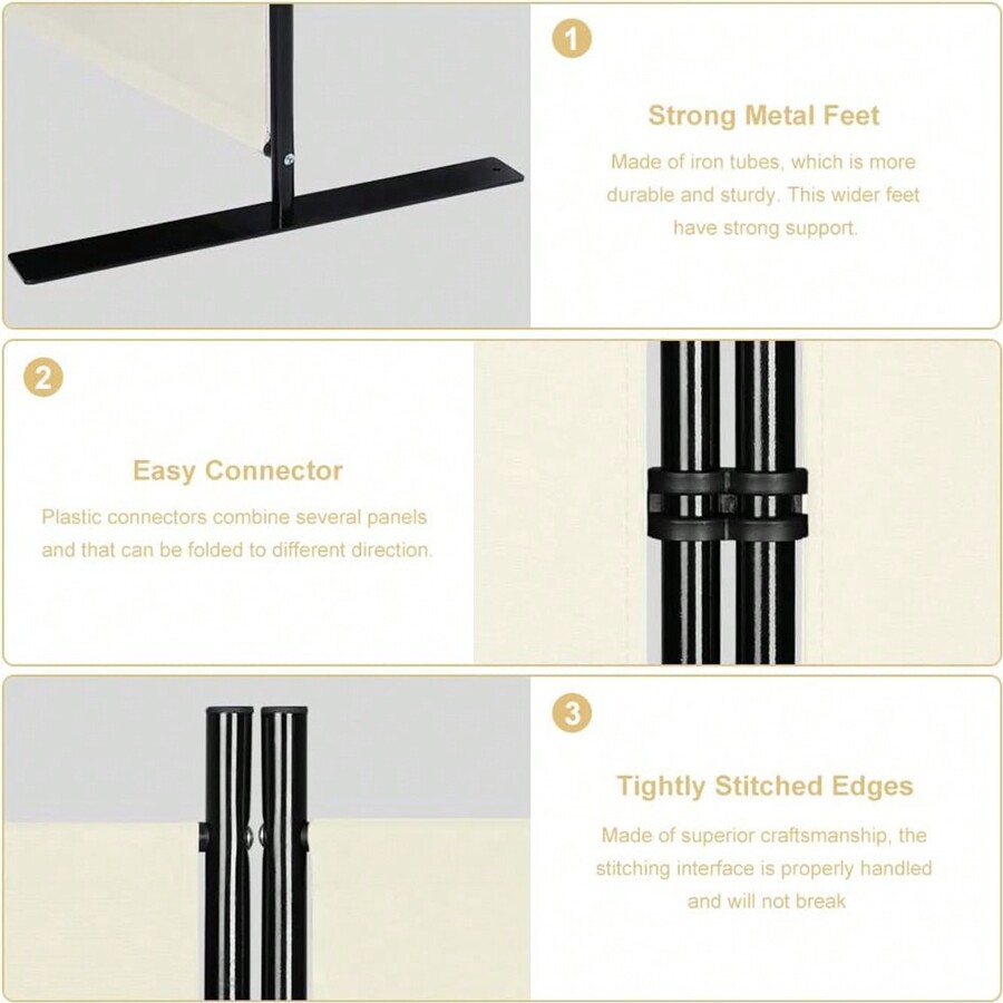 LUCKUP Room Divider, 6FT Tall Folding Privacy Screen Wall Dividers ...