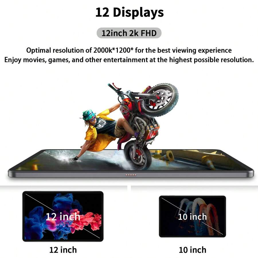 VASOUN L10 Pro 12 Inch Android 13 Tablet (Unisoc T616 8-Core 2.0GHz/8GB(8GB+8GB) RAM/256GB ROM ...