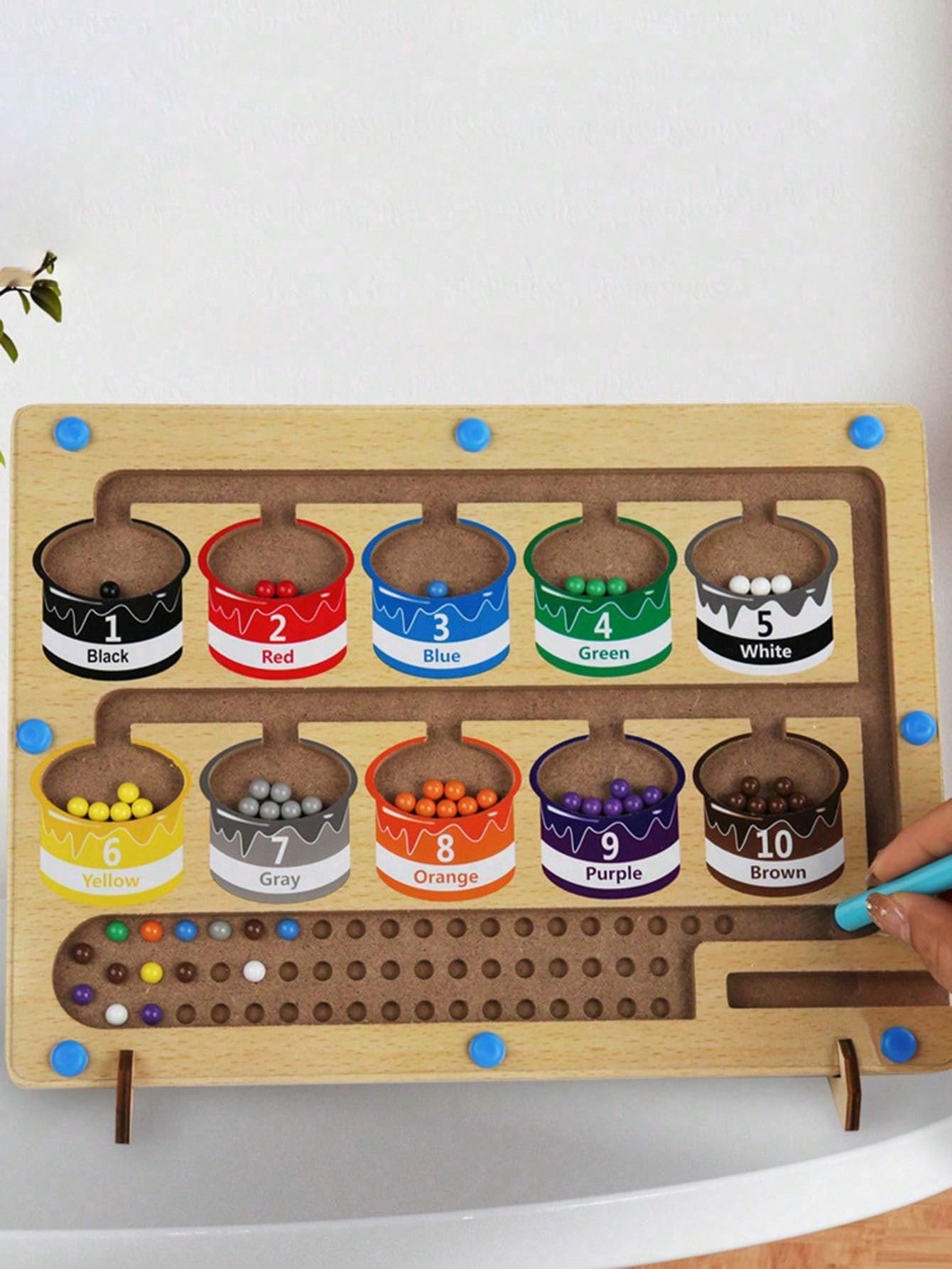 1set Children's Wooden Magnetic Counting And Mathematical Game Color ...