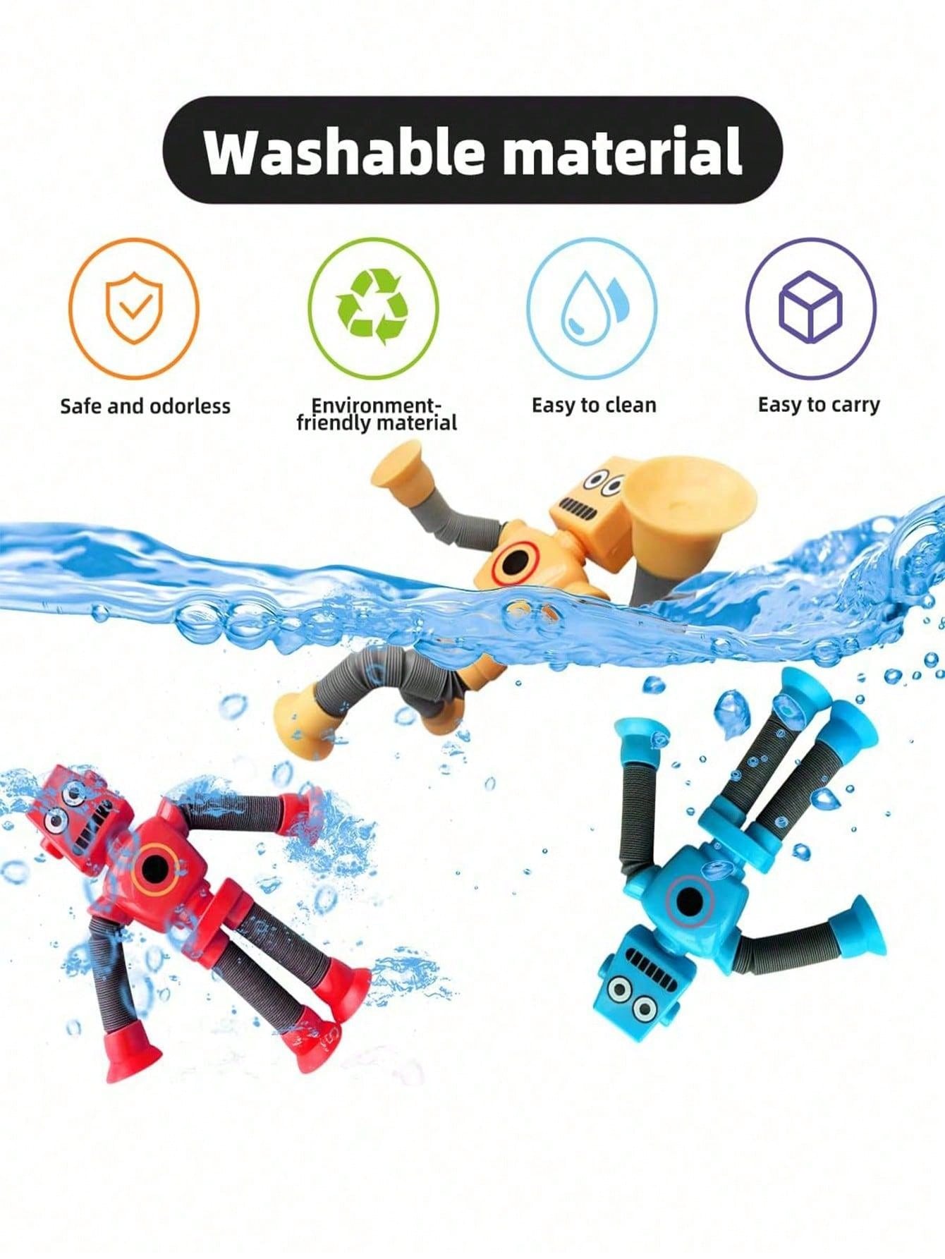 4pcs Robot Stretchable Pipe Stress-Relieving Sensory Toy, Flexible ...