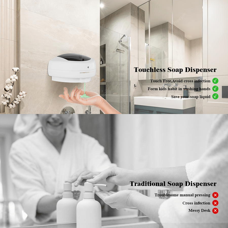 1 Stück Automatischer Berührungsloser Seifenspender Mit Sensor, Wandmontage-tropfenmethode ...