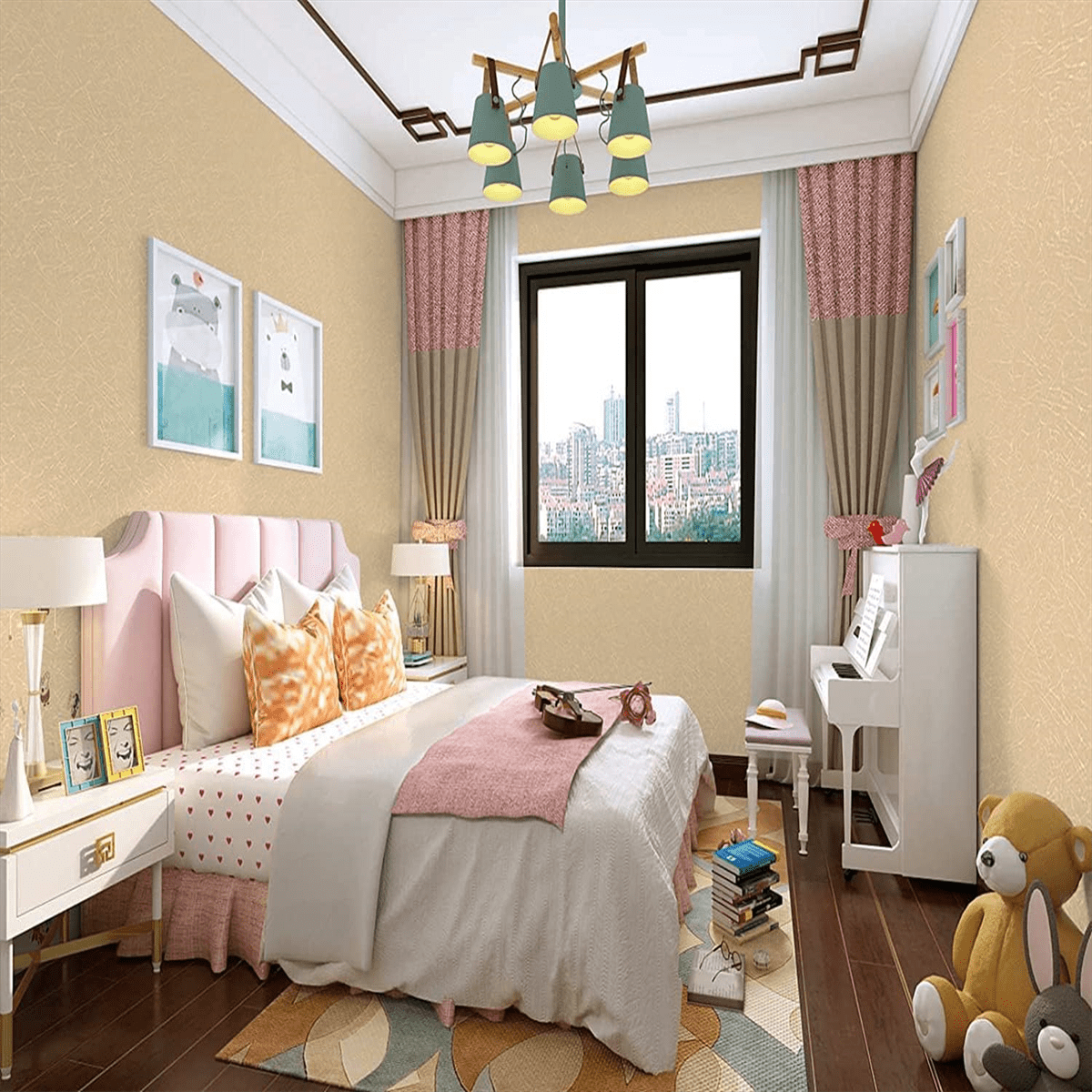 1 Rol Champagne Zijde Behang Reliëf Zelfklevend En Verwijderbaar Stok ...