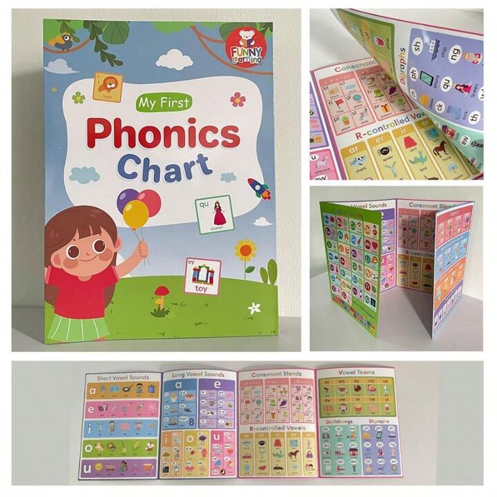 My First Phonics Posters Language Arts Charts For Kids Toddler Learning ...