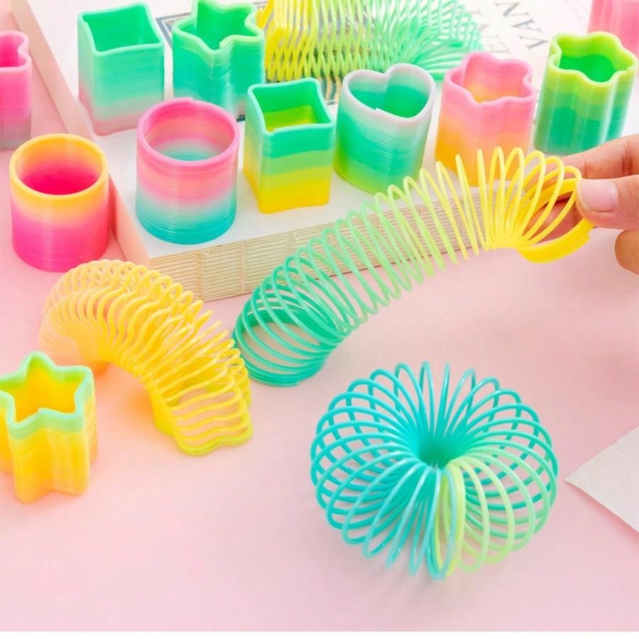 6/12/24/36PCS Style Random Rainbow Coil Spring Assortment, Heart, Star ...