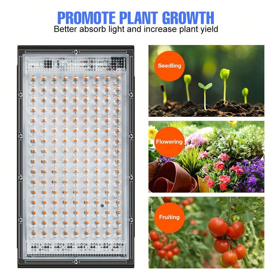 200W LED Plants Grow Light Professiona Full Spectrum 220V Greenhouse Tent Growing Floodlight ...