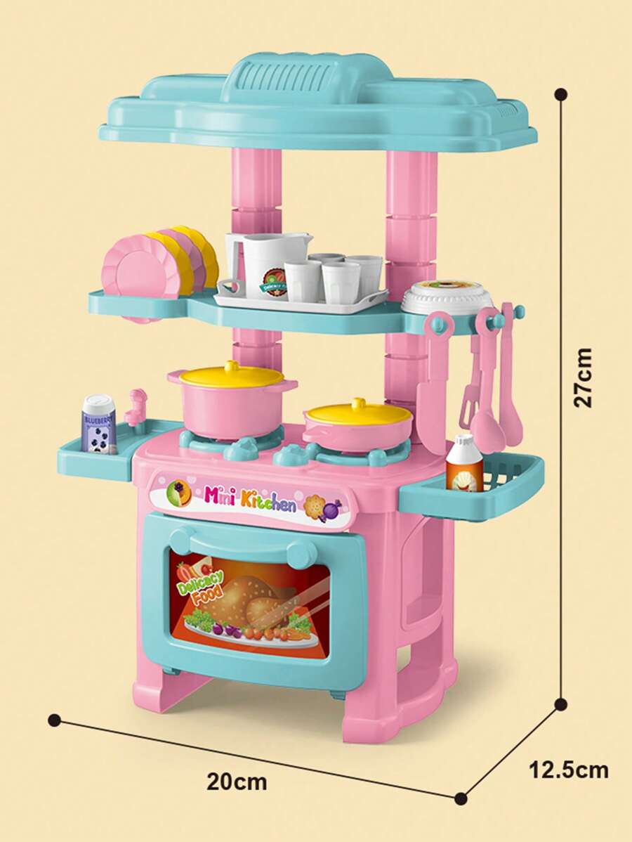 Kids Mini Kitchen Cooking Toy Set Pretend Cooking Food Play With Pots ...