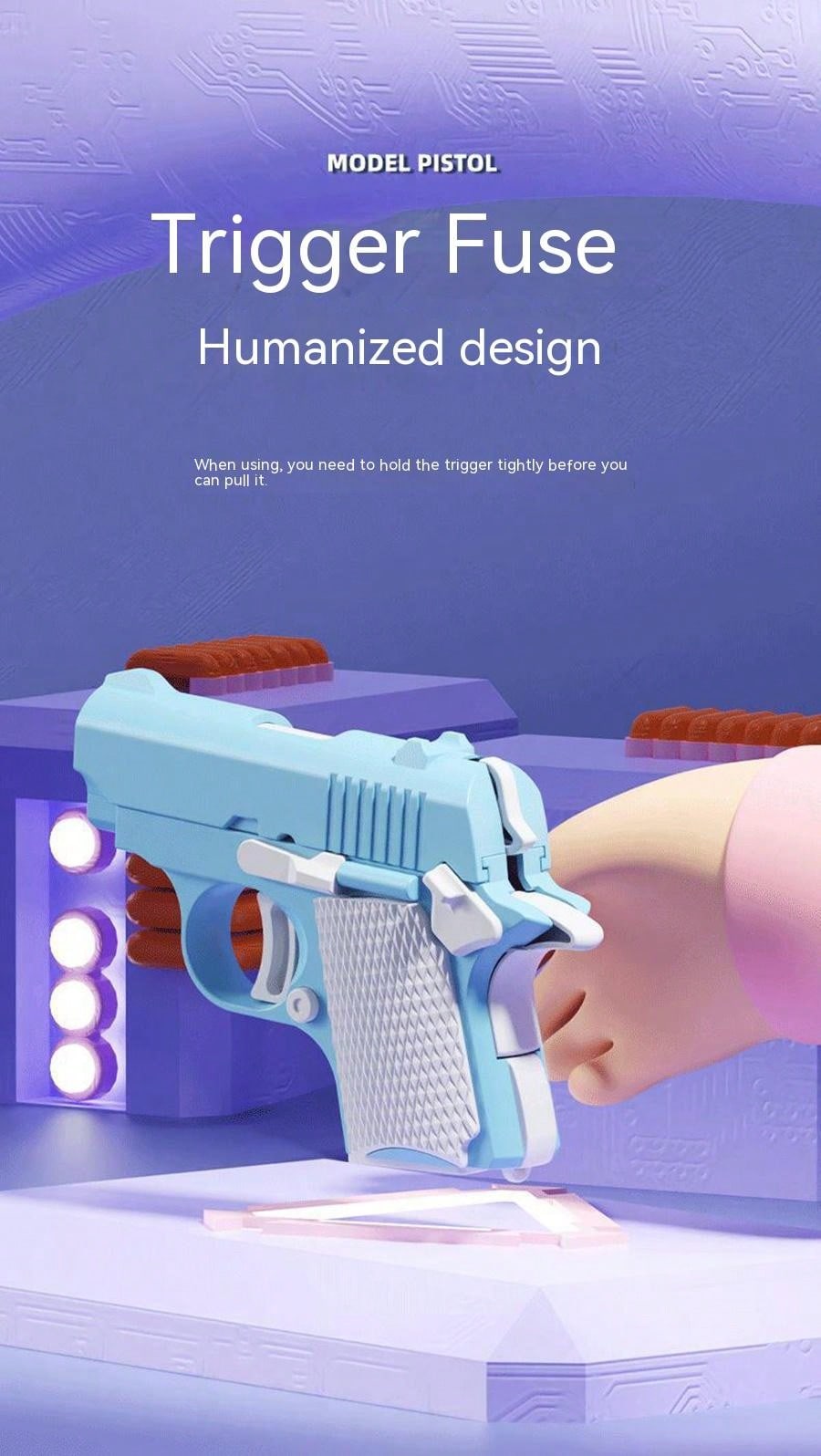 1pc Carrot Gun Mini M1911 Model Decompression Gravity Carrot Gun 3d ...