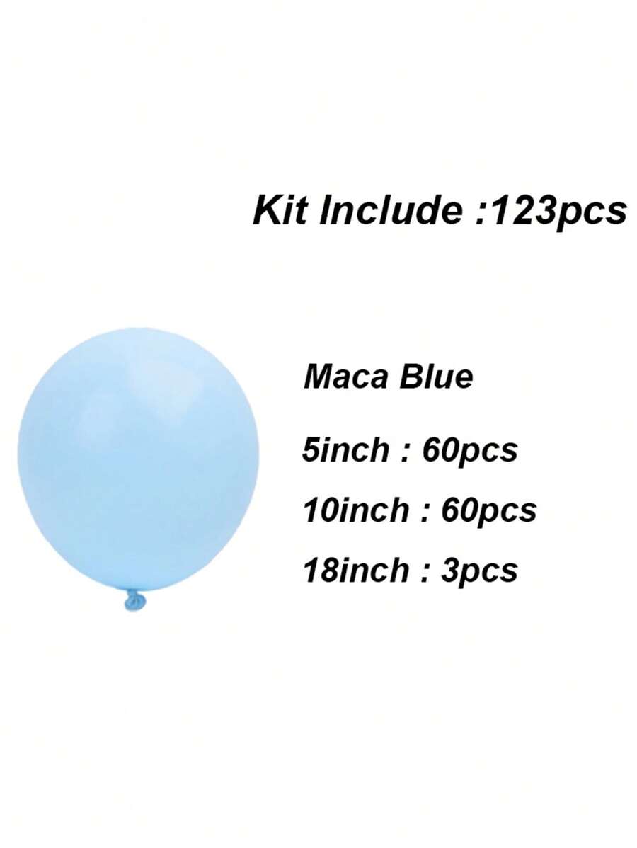 123pcs Pastel Blue Balloons Garland Arch Kit Birthday Decoration Blue ...