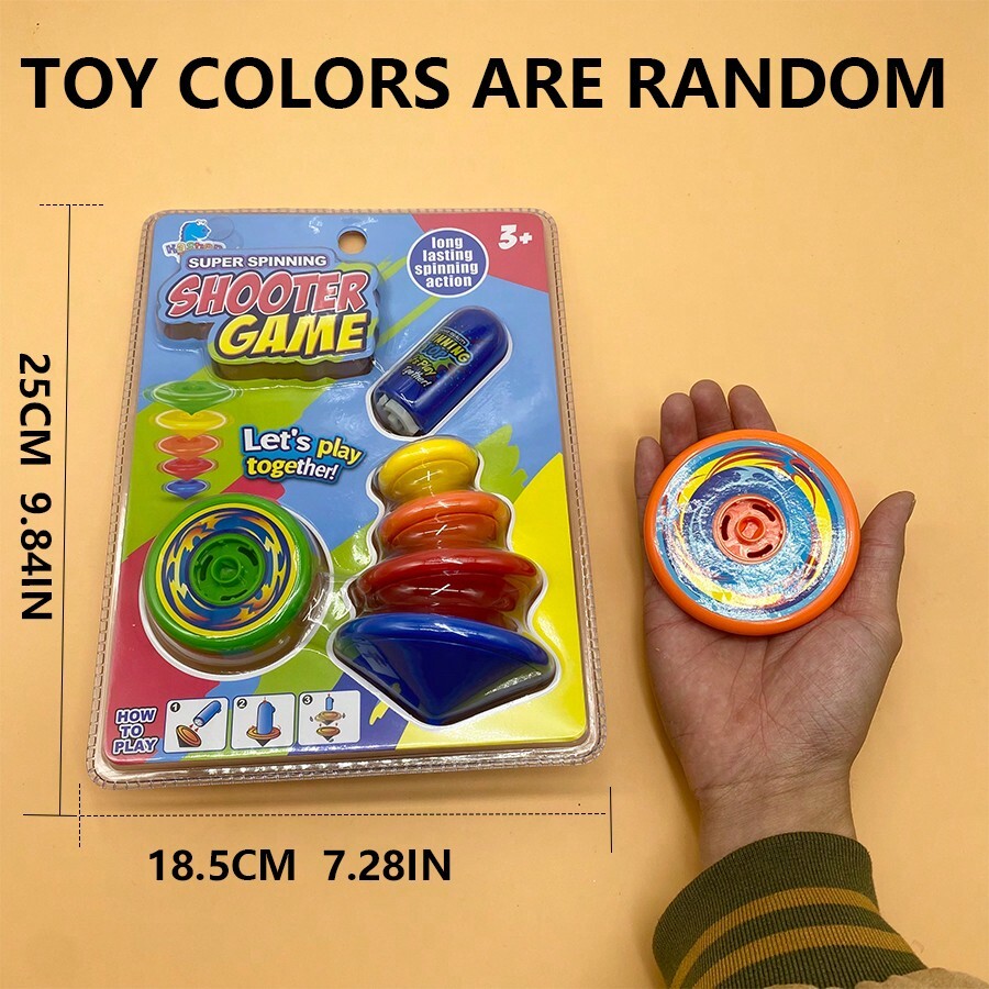 1 Set Of 5 Spinning Top + 1 Launcher Stackable Toys For Kids - Fun ...