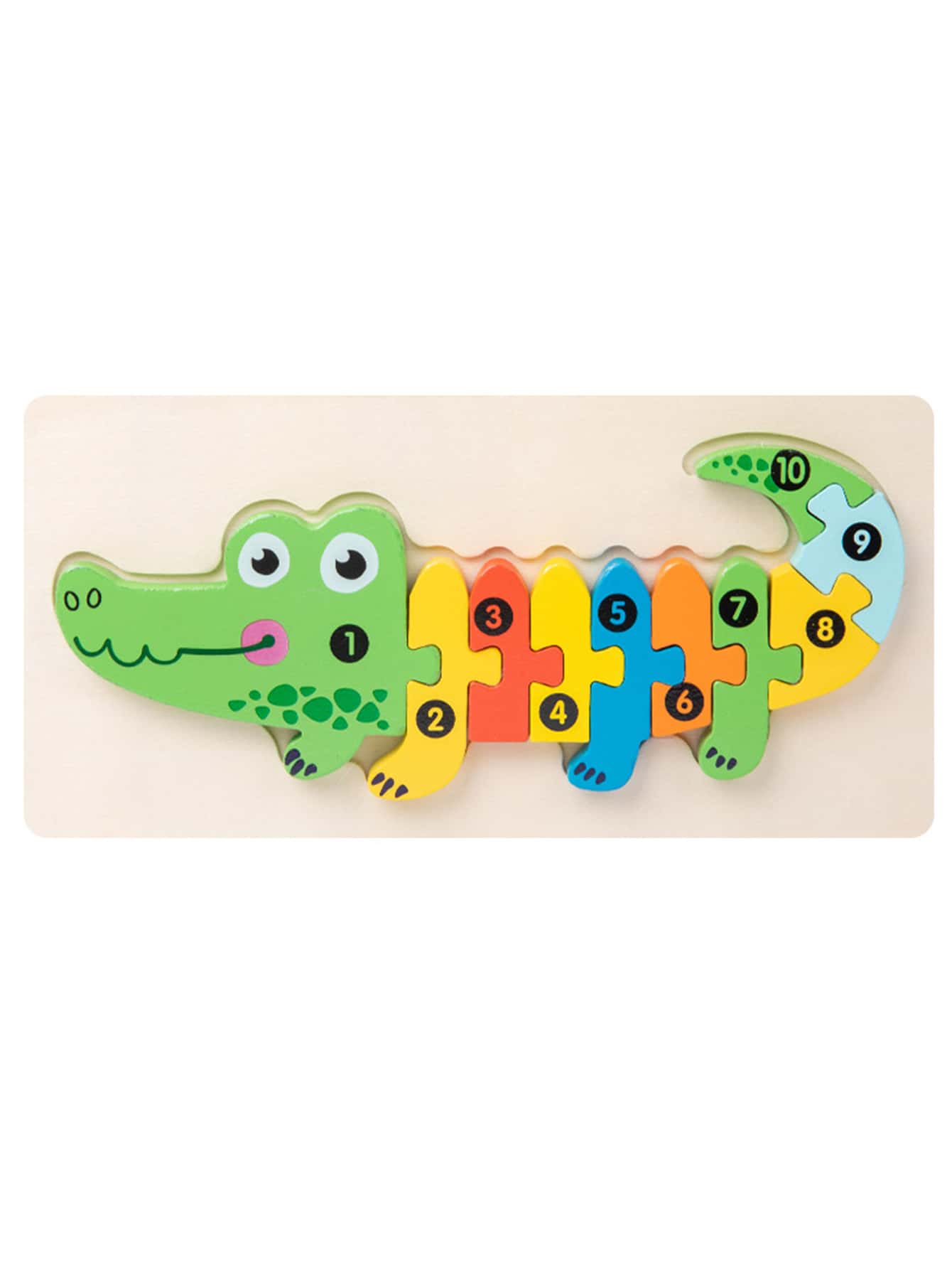 1pc 3D Crocodile Animal Wooden Puzzle Toys Baby Color Sorting And ...