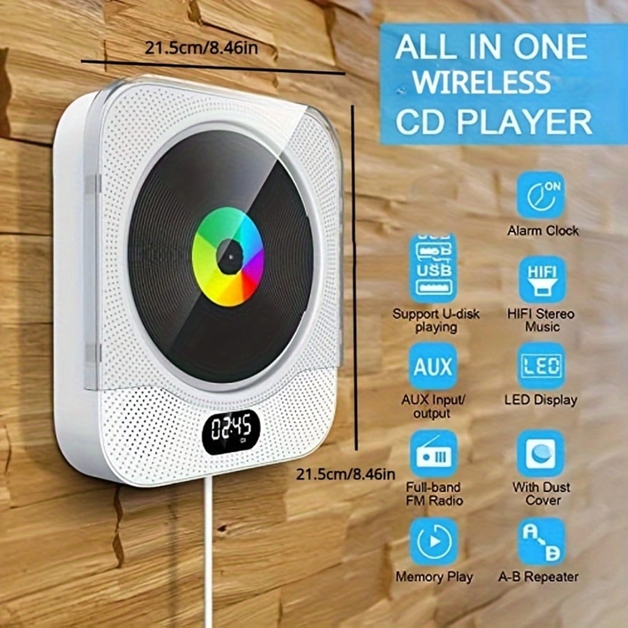Cd Player Com Rádio Bt Para Parede De Casa Cd Player Com Alto-falantes ...
