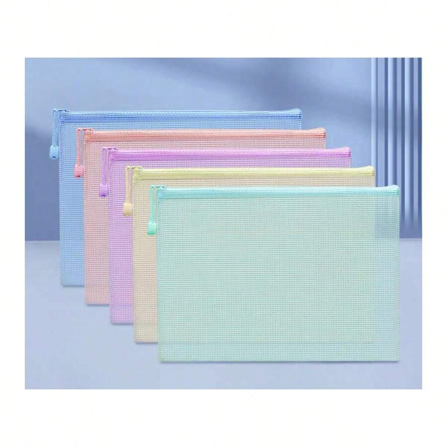 5 Multi-Purpose Zip File Pockets, File Foder Waterproof Zip Pockets, 5 ...