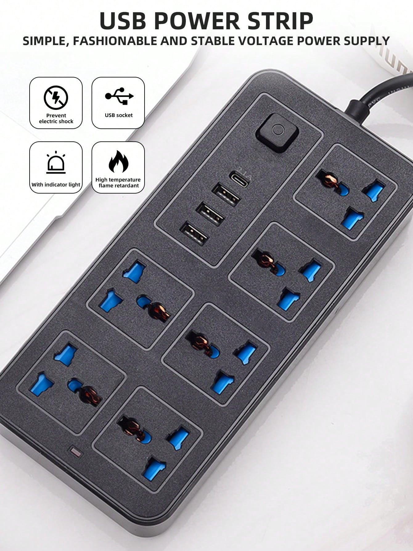 Circular Desktop Socket Home Creative With Usb Plug Board Porous Plug Converter And Plug Board