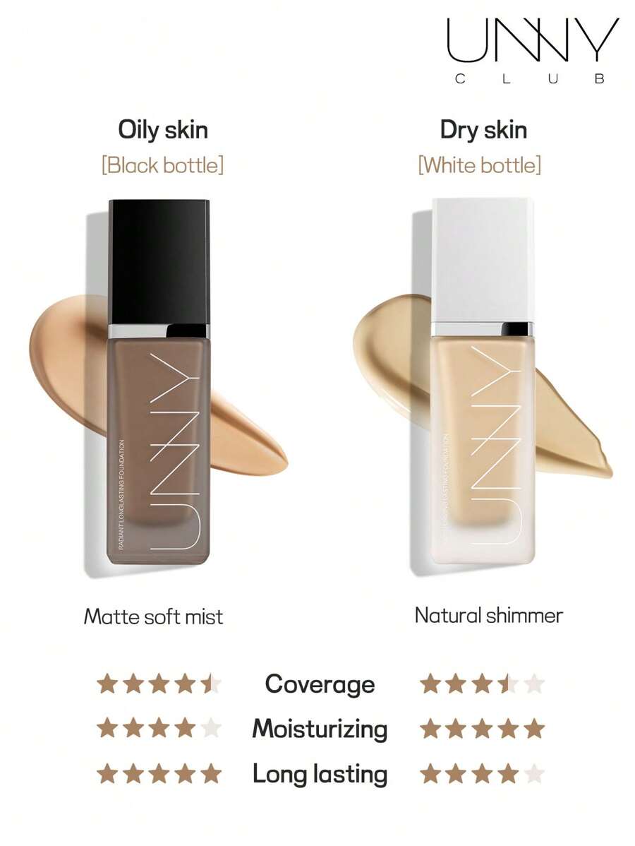 unny club أساس السائل صامد للنفاذية كامل التغطية 30مل، للبشرة الجافة، مضاد للتعرق والماء والتسرب ...