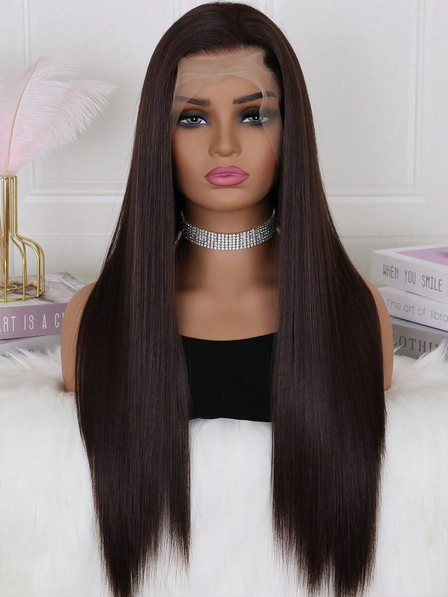 13*4 180% Density Gloden Blonde Synthetic Lace Wigs Long Straight Free ...