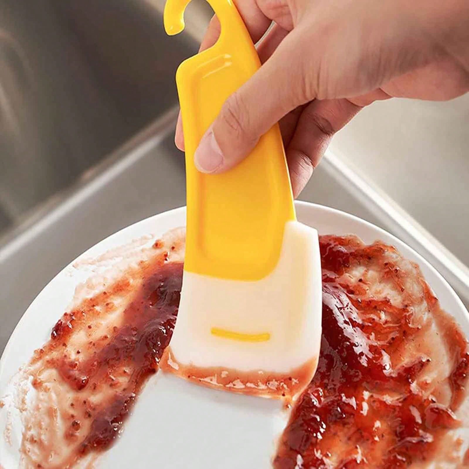 2Pcs Silicone Pan Scraper, Kitchen Stain Remover, Dish Cleaning Scraper ...