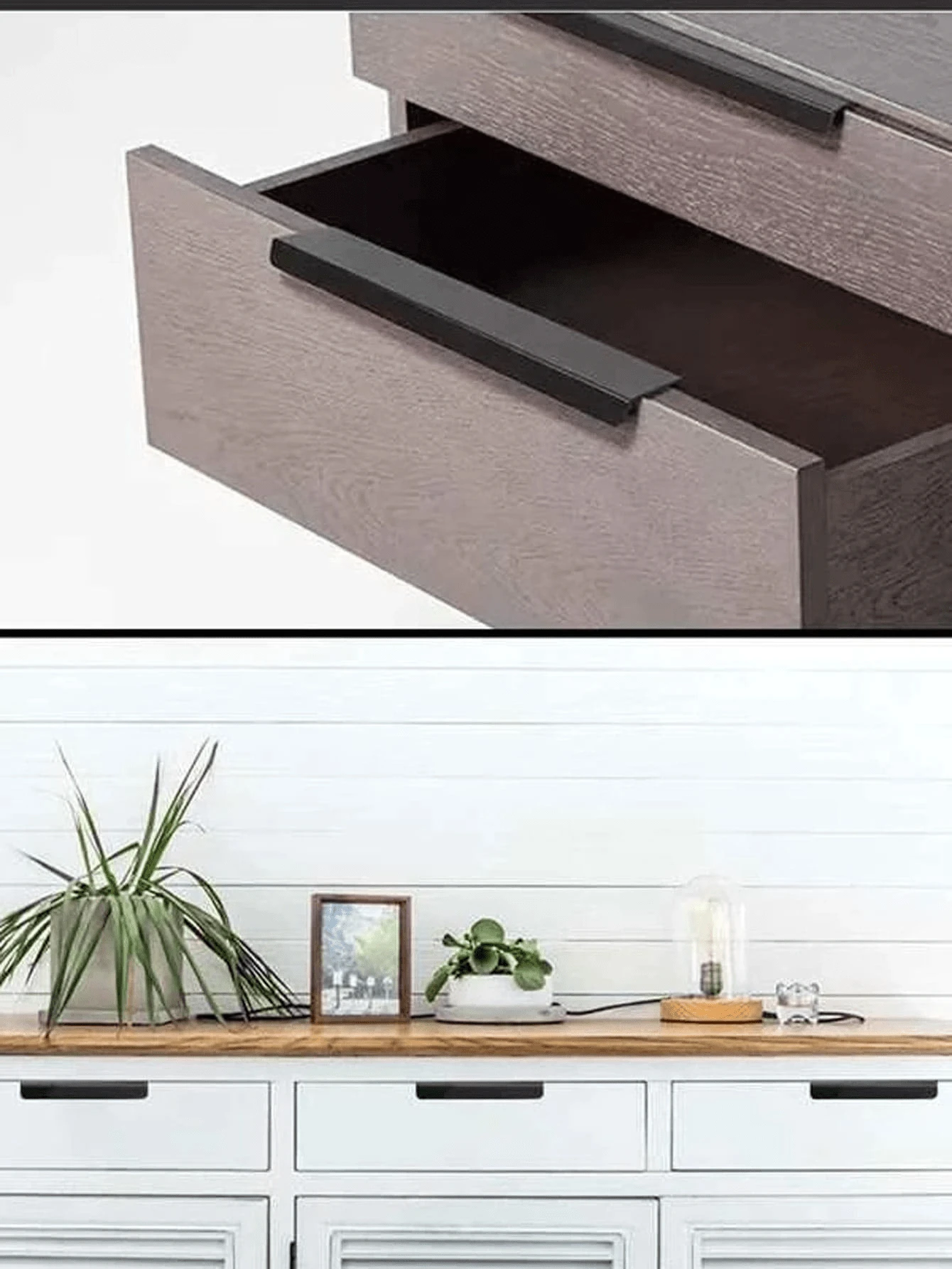 2pcs/5pcs/10pcs Closet Invisible Drawer Handles Black Kitchen Cabinet ...