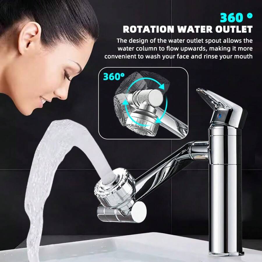 1080 Degree Swivel Faucet Bathroom Sink Basin Faucet With 2 Spraying ...