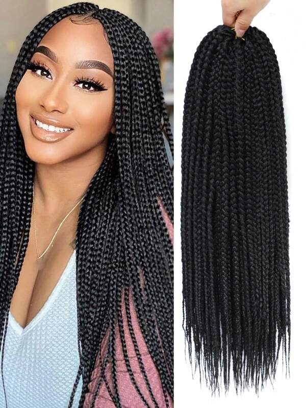 4 Pack 24inch Box Braids Crochet Hair Crochet Braids Pre Looped Crochet ...