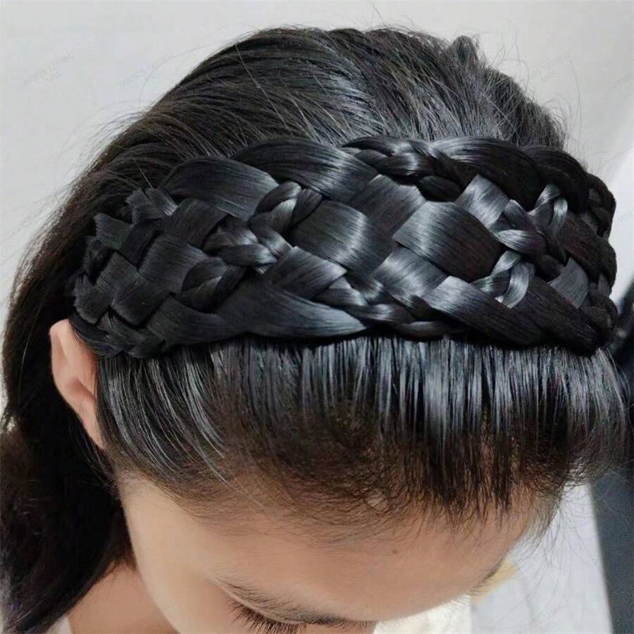 A Fake Hair Band Five Braids With Thick And Wide Edge Handmade Fishbone ...