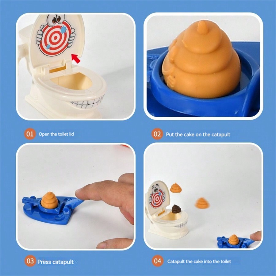 Projectile Toilet Game Projectile Poop Spoof Toy Parent-Board Game ...