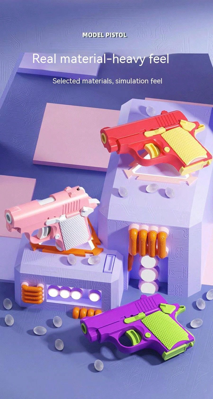 1pc Carrot Gun Mini M1911 Model Decompression Gravity Carrot Gun 3d ...