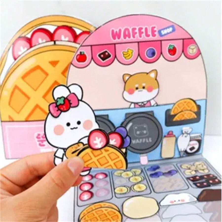 One Size Homemade Waffle Paper Toy Book For Quiet Book, Food Crafting ...