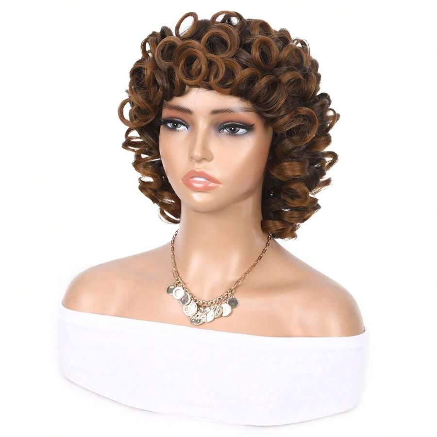 Perucas Cacheadas Mt1b/30 Para , Perucas Curtas Cacheadas Com Franja ...