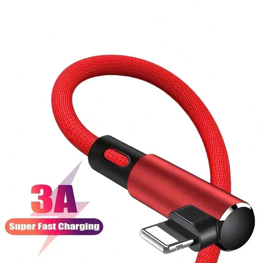 30W snabbladdningsdatasladd 90 graders armbåge Mjuk väv för att spela ...