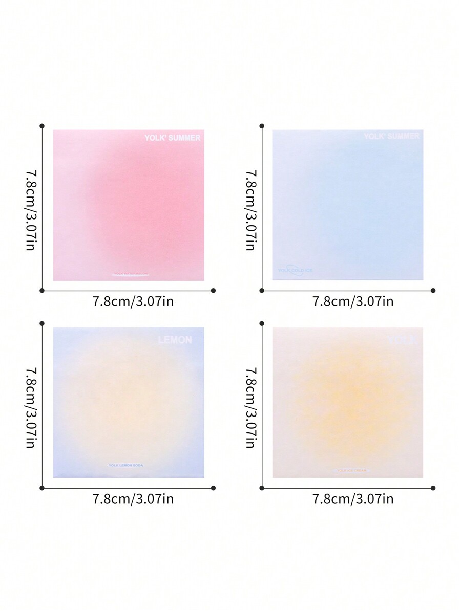 8pc,400sheets Office Sticky Notes Ins Gradient Paper Note Book Multi ...
