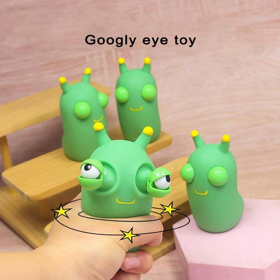 Popping Eyeball & Worm Shaped Stress Relief Toy, Squeeze, Stare, And ...