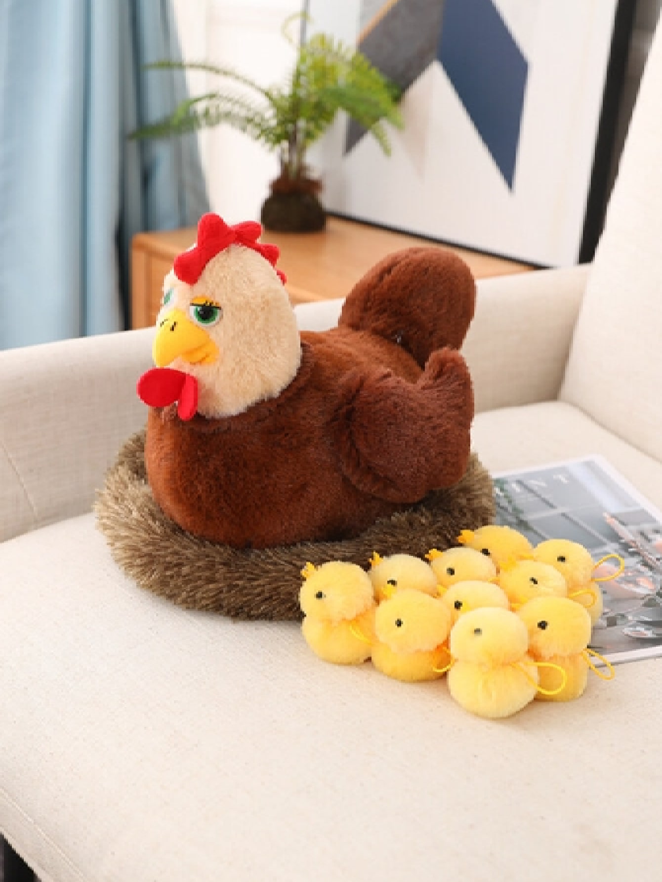Swan Chick Family Plush Toy, Chicken Mother Swan Little Chick Plushies ...